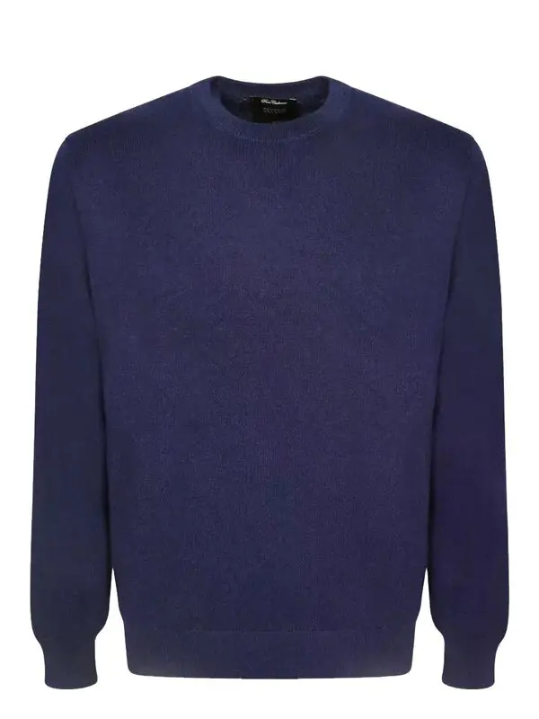 DELL'OGLIO Crew-neck Knitted Cashmere Sweater - Blue