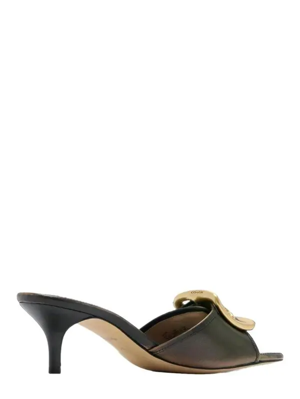 COACH Margot Buckle-detail Leather Sandals - Black