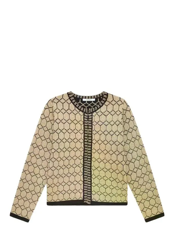 Malìparmi Jacquard Knitted Cardigan - Gold