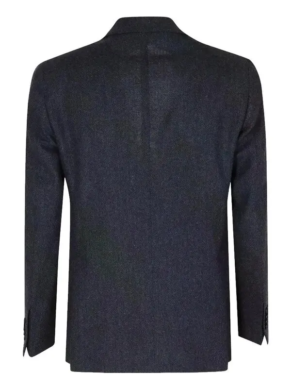 Tagliatore Herringbone Blazer - Blue