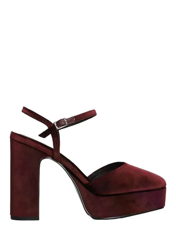 BIBI LOU Velvet Square-toe Heeled Pumps - Red