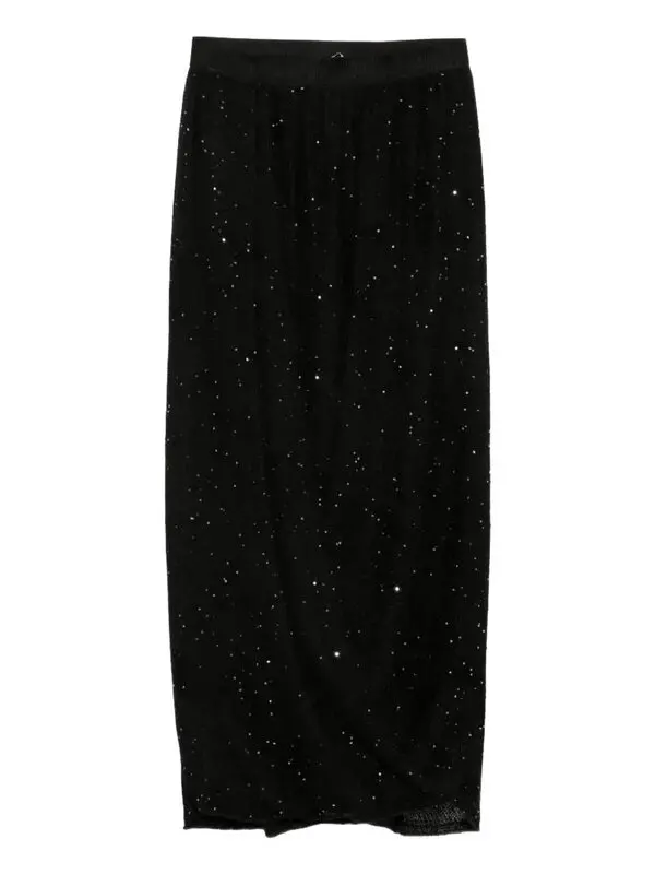 GENTRYPORTOFINO Sequin-embellished Midi Skirt - Black