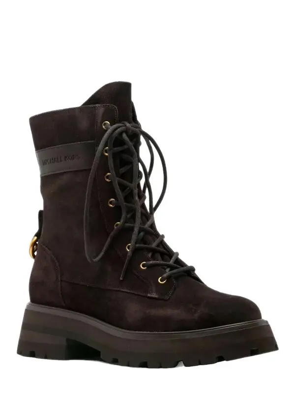 Michael Kors Caleb Suede Combat Boots - Brown