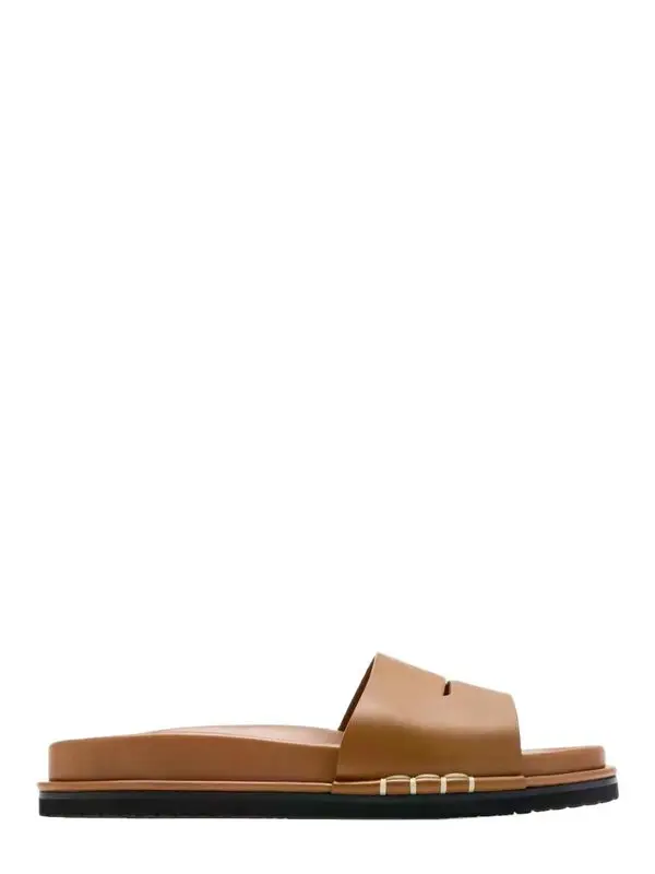 JW Anderson Fussbett Leather Slides - Brown