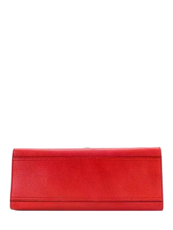 Gucci Gg Marmont Top Handle Bag Leather Small Satchel - Red
