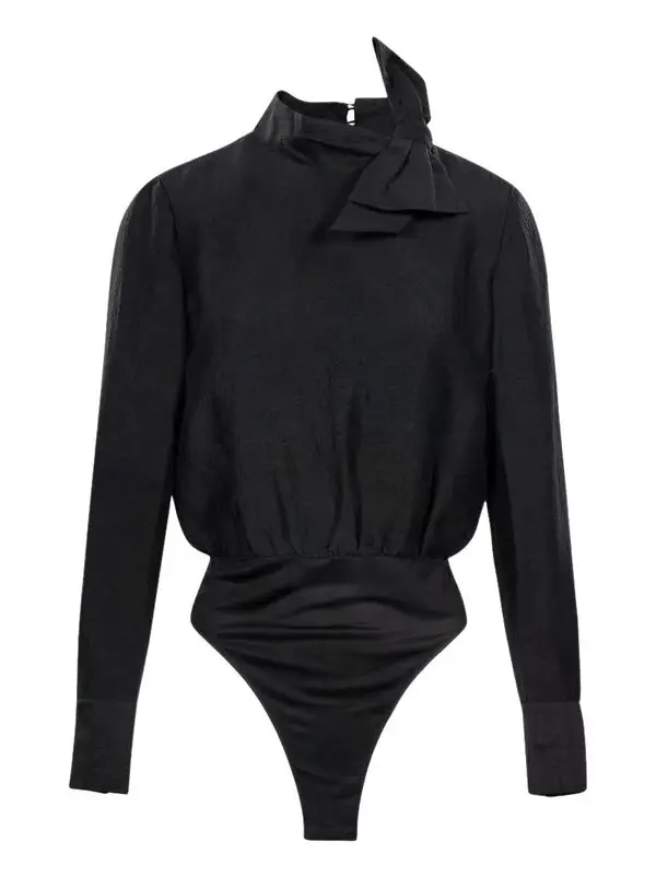 Roland Mouret Bow-detail High-neck Bodysuit - Black