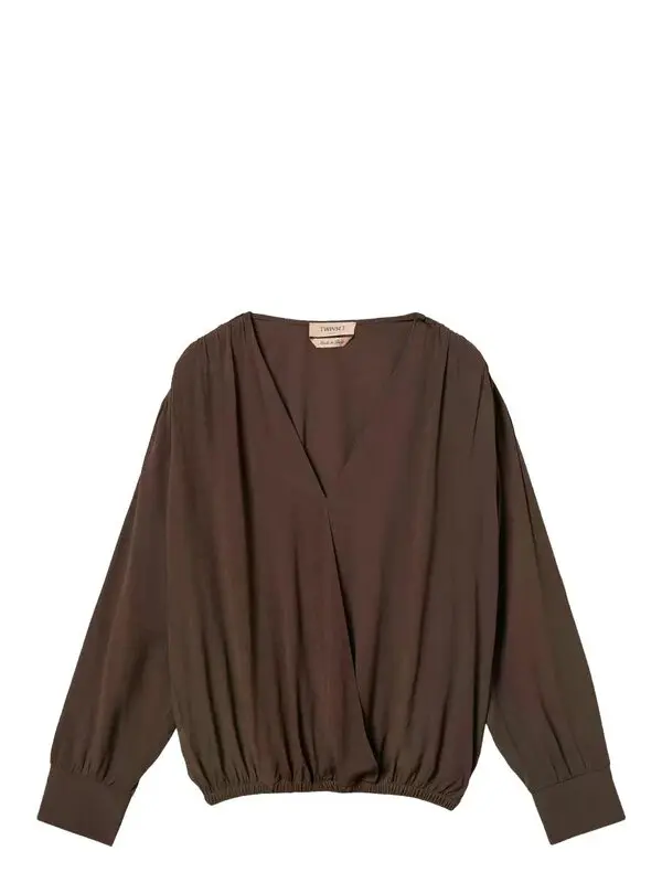 TWINSET Crêpe De Chine Dual-use Blouse - Brown