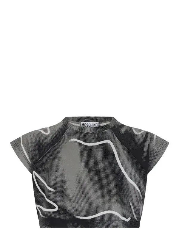 Moschino Graphic-print Cropped T-shirt - Black