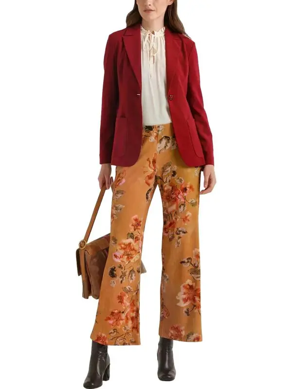 Malìparmi Frosted Blossom Flared Trousers - Orange