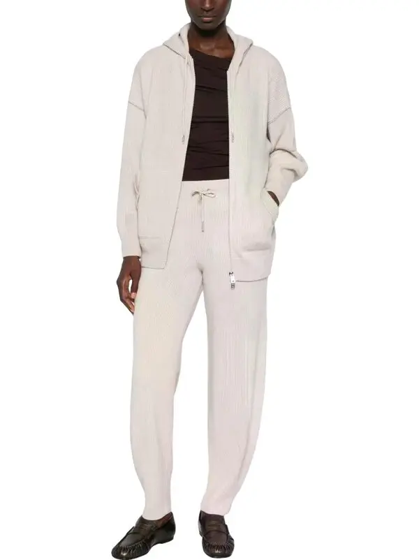 PANICALE Ribbed-knit Drawstring Track Pants - Neutrals