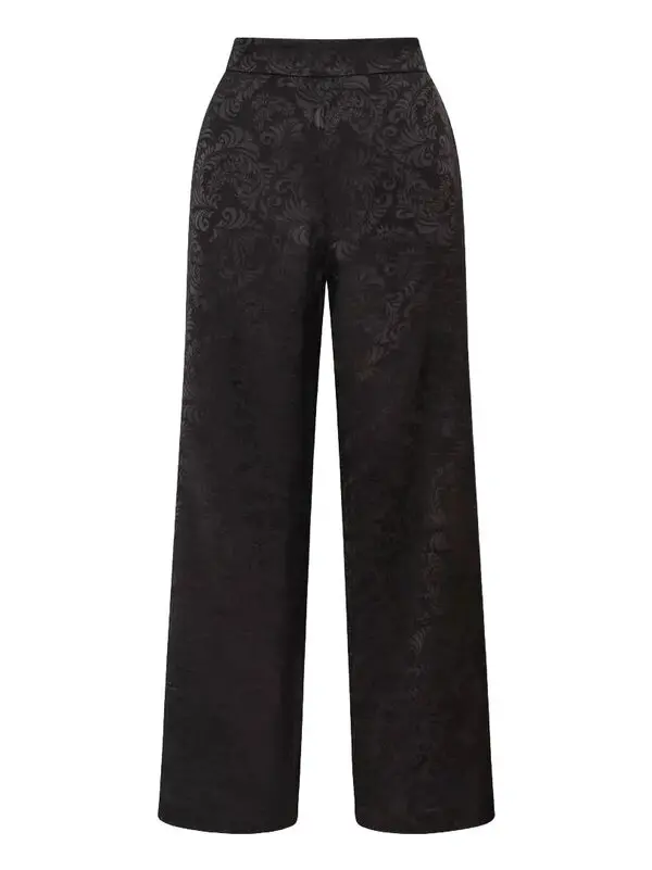 Malìparmi Damask-jacquard Flared Trousers - Black