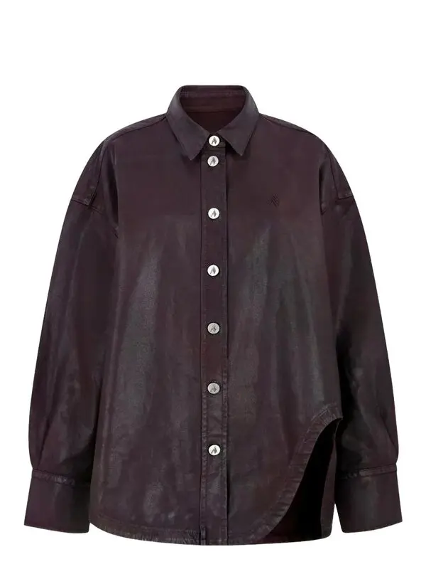 Attico Scoop Cut-out Long-sleeve Shirt - Purple