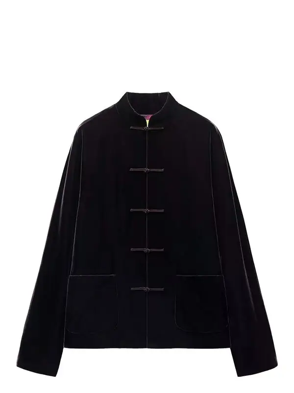 Shanghai Tang Tang Frog-fastening Jacket - Black