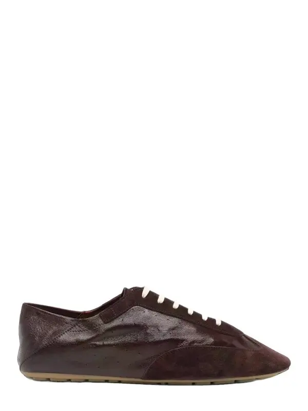 Saint Laurent Lewis Suede-panelled Leather Sneakers - Red