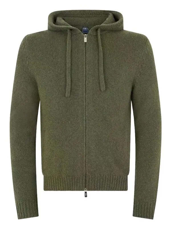 Fedeli Zip-up Hooded Sweater - Green