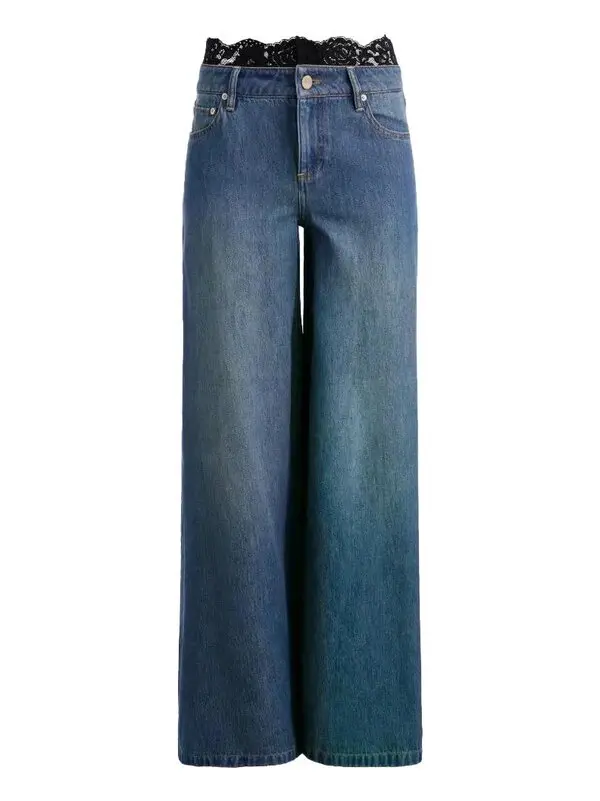 Alice + Olivia Ian Lace-waistband Jeans - Blue