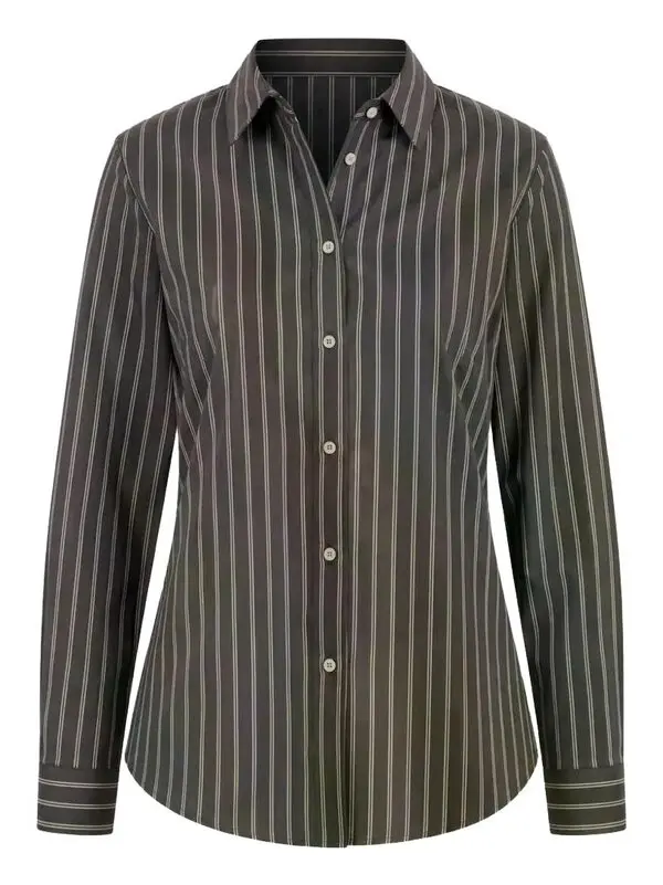 Marella Vertical-stripe Shirt - Grey