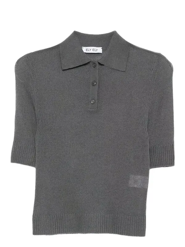 ELY ELY Short-sleeve Polo Top - Grey