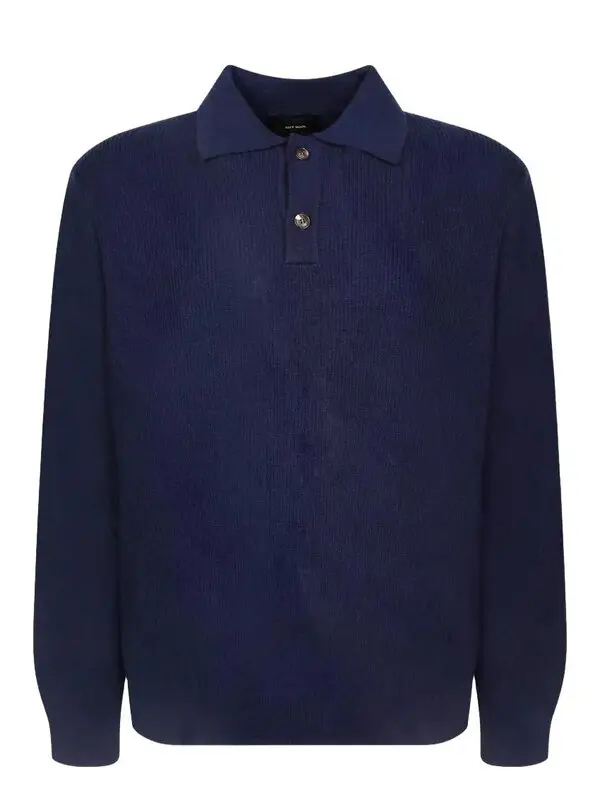 DELL'OGLIO Ribbed-knit Polo Shirt - Blue
