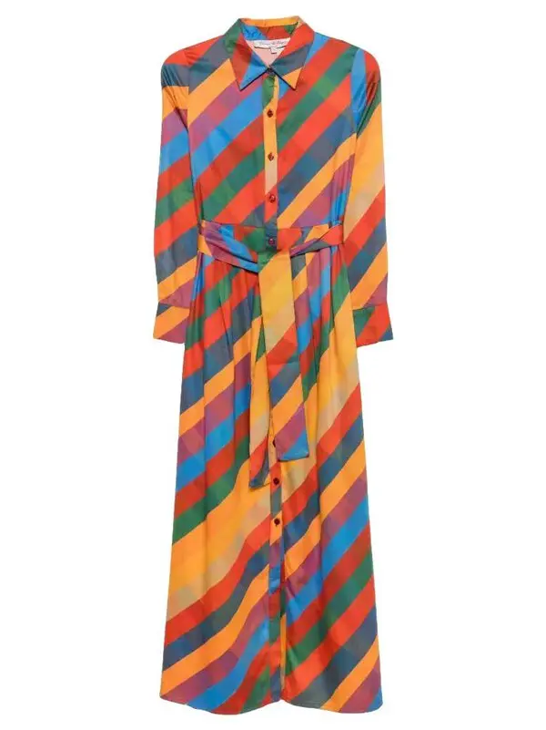 CONNOR&BLAKE Diagonal-stripe Maxi Dress - Orange