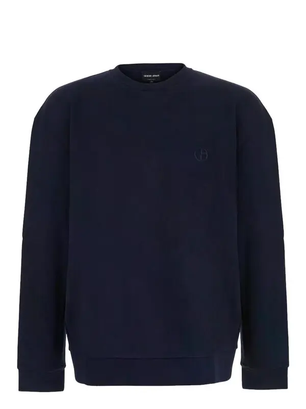 Giorgio Armani Ga Logo-embroidered Sweater - Blue