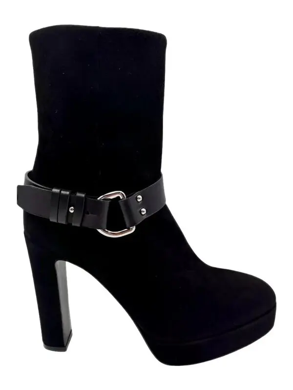GUGLIELMO ROTTA Buckle-detail Platform Ankle Boots - Black