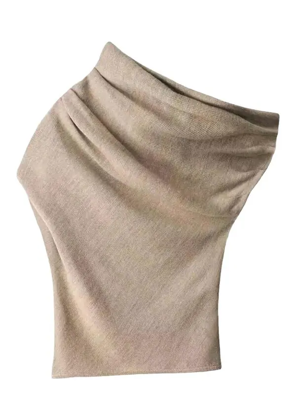 Staud Mabel One-shoulder Draped Sweater - Neutrals