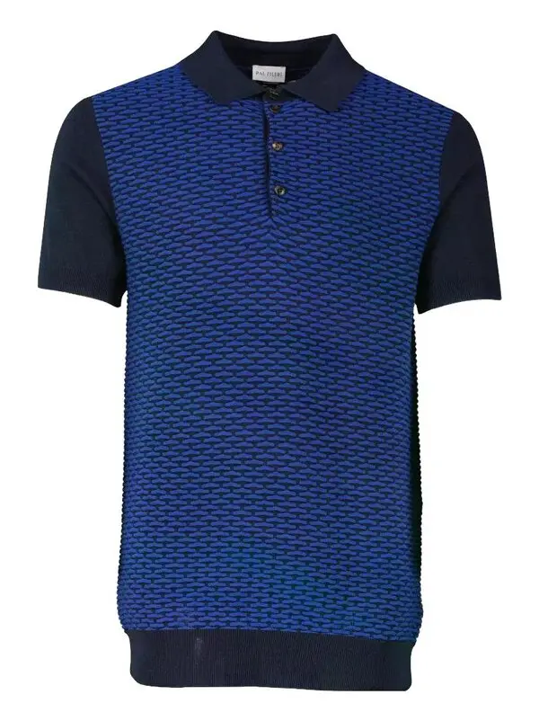 Pal Zileri Textured-knit Polo Shirt - Blue