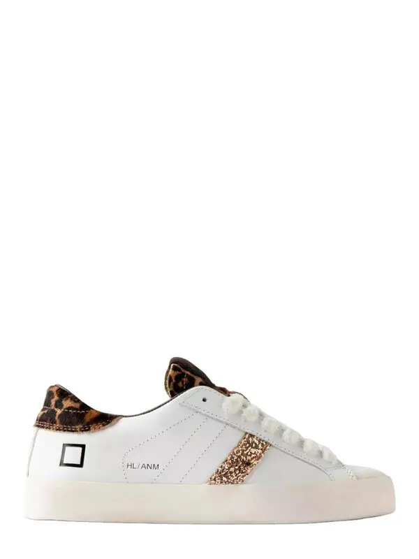 D.a.t.e. Hill Low Leopard-print Leather Low-top Sneakers - White