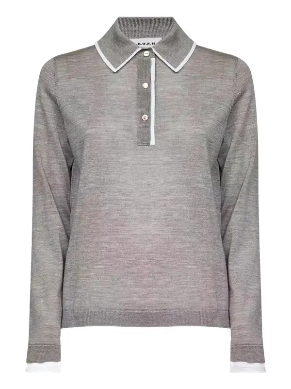 P.a.r.o.s.h Contrast-trim Polo Sweater - Grey