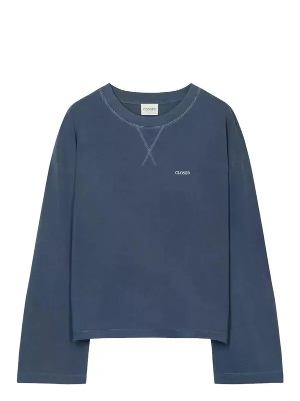 Closed Logo-print Long-sleeve T-shirt - Blue