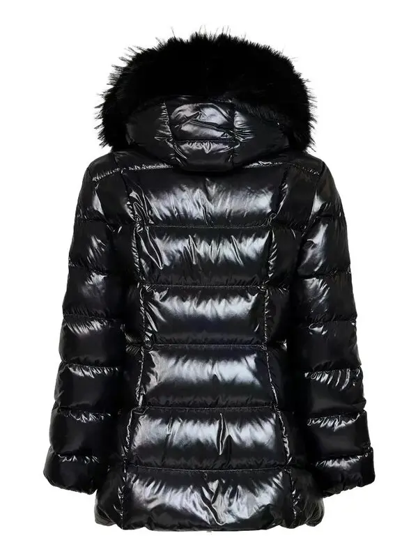 Moncler Fulmar Hooded Faux-fur Trim Quilted Coat - Black