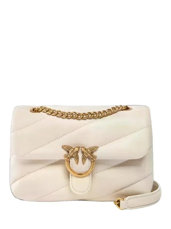 Pinko Baby Love Bag Puff Maxi Quilt New Buckle Shoulder Bag - Neutrals