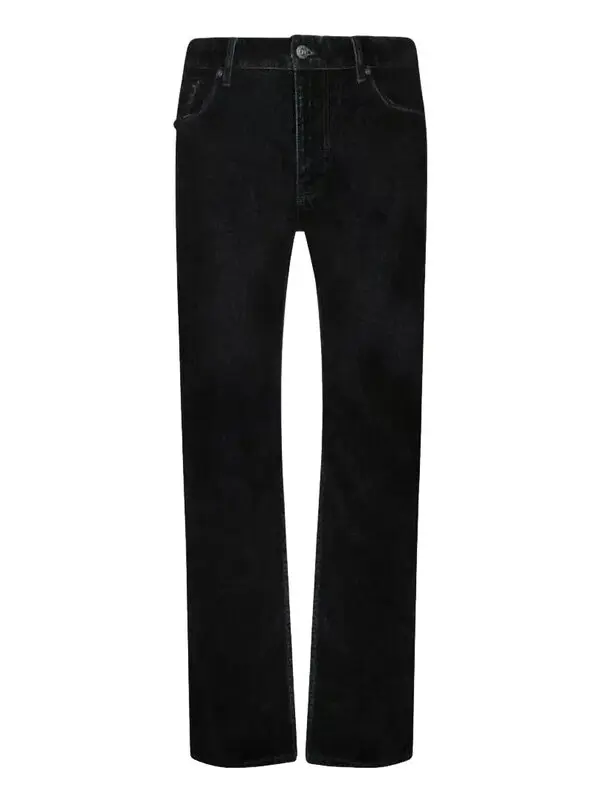 Emporio Armani Logo-plaque Straight-leg Jeans - Black
