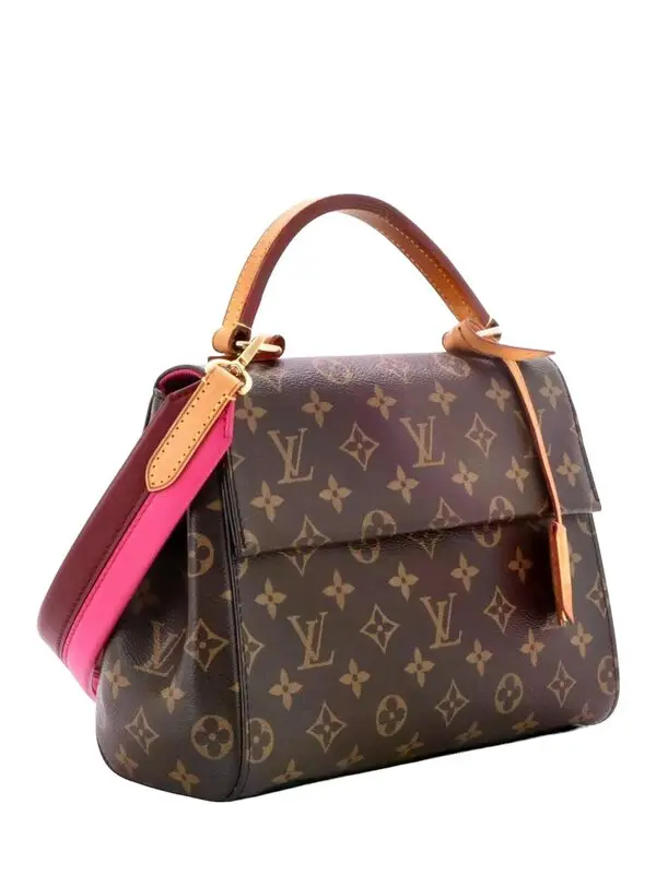 LOUIS VUITTON Cluny Top Handle Bag Monogram Canvas Bb Satchel - Brown