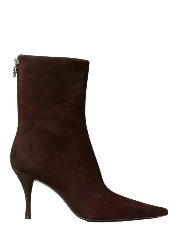 Tory Burch Charlie Pointed-toe Ankle Boots - Brown