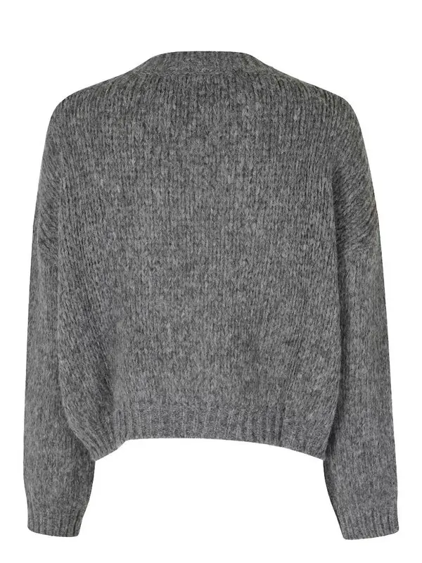ROBERTO COLLINA Chunky-knit V-neck Sweater - Grey