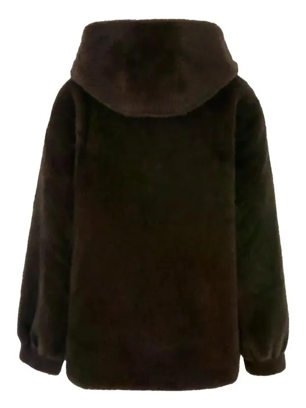 GIOVANNI PARIS Selena Hooded Faux-fur Coat - Brown