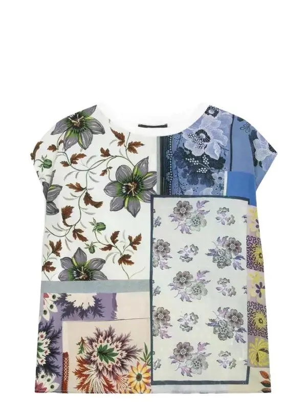 Max Mara Patchwork Floral-print T-shirt - White