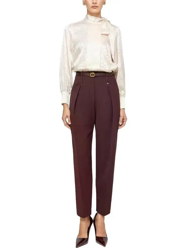 NISSA Satin Viscose Top - Neutrals