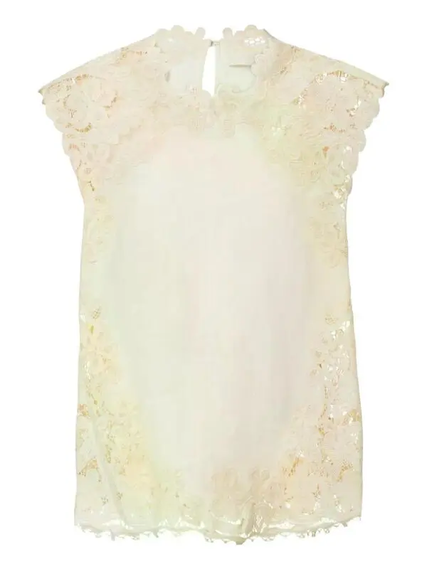 Ulla Johnson Amelie Guipure Lace-trim Top - Neutrals