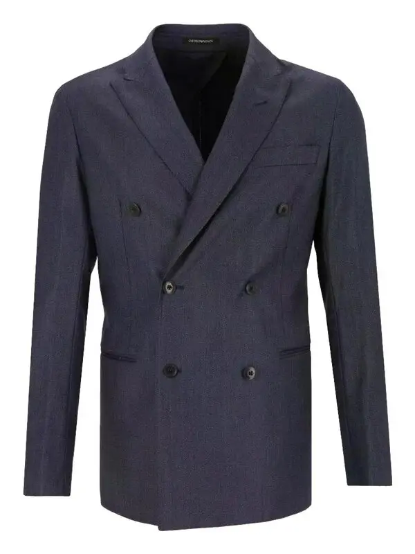 Emporio Armani City Line Double-breasted Suit - Blue