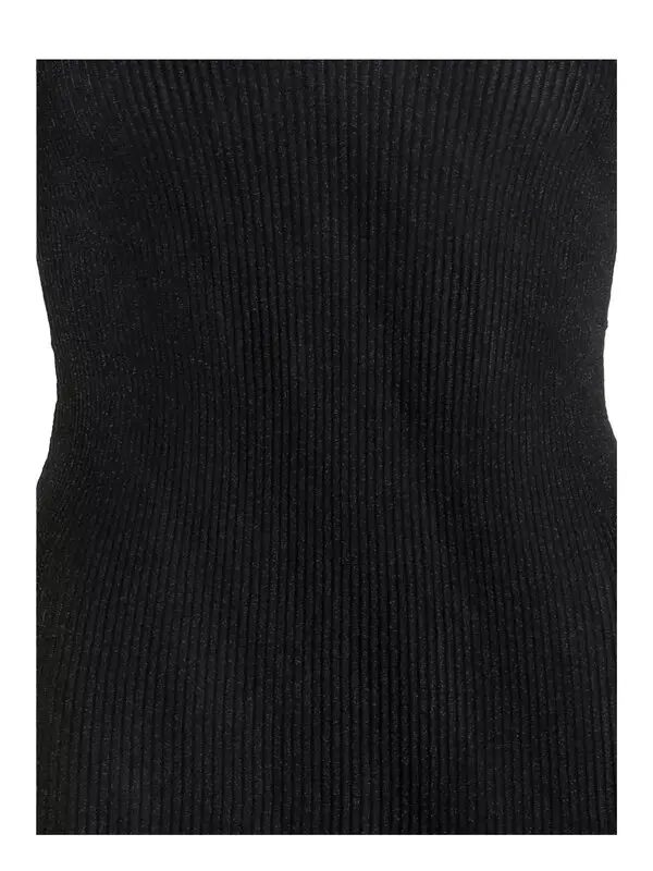 Valentino Garavani Long-sleeve Ribbed Cut-out T-shirt - Black