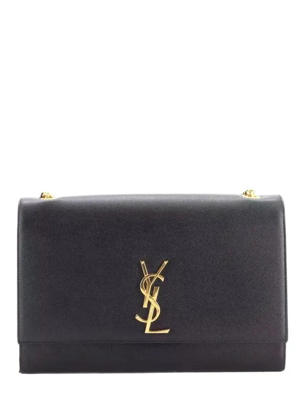 Saint Laurent Classic Monogram Grainy Leather Large Crossbody Bag - Black