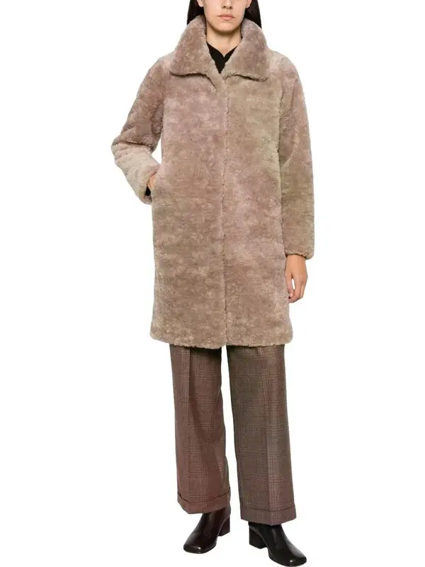 BOMBOOGIE Sherpa Fleece Coat - Brown