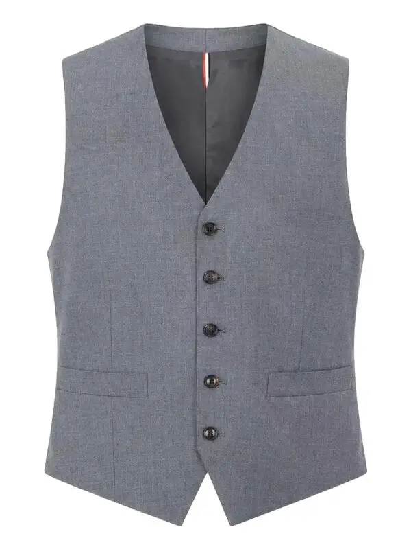 Thom Browne Super 120's Twill 5-button Vest - Grey
