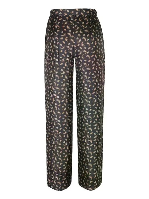 Max Mara Paisley-print Silk Trousers - Blue