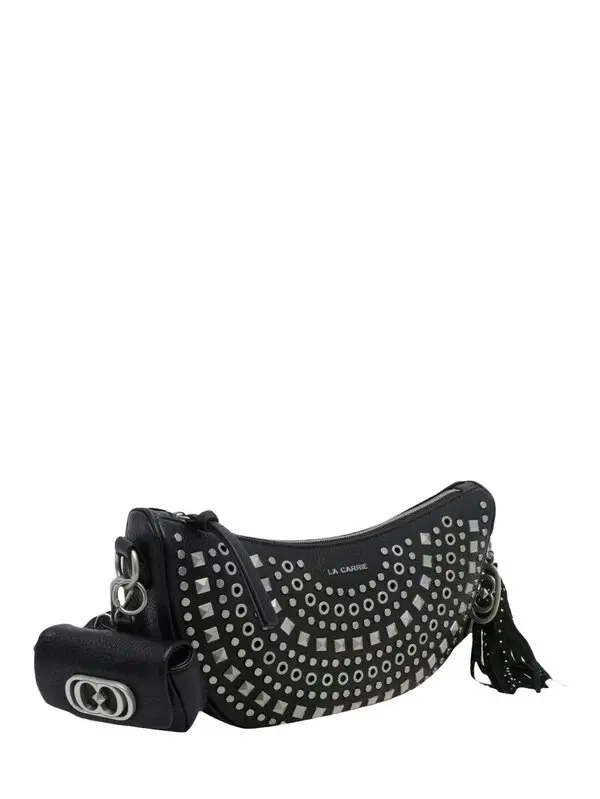 LA CARRIE Stud-embellished Crossbody Bag - Black