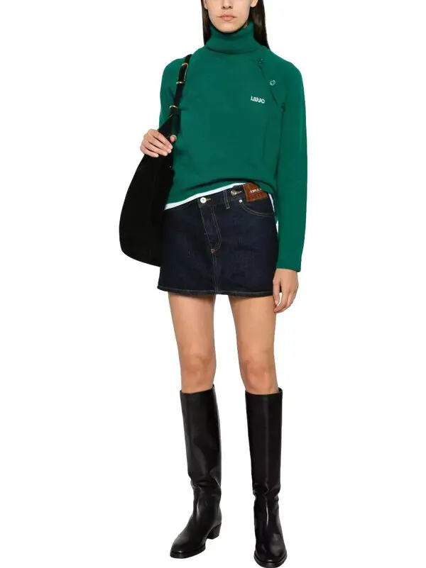 Liu Jo Button-detail Roll-neck Sweater - Green