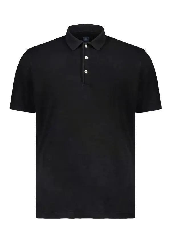 Fedeli Short-sleeve Polo Shirt - Black
